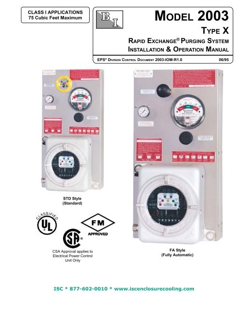 MODEL 2003 - ISC Enclosure Cooling