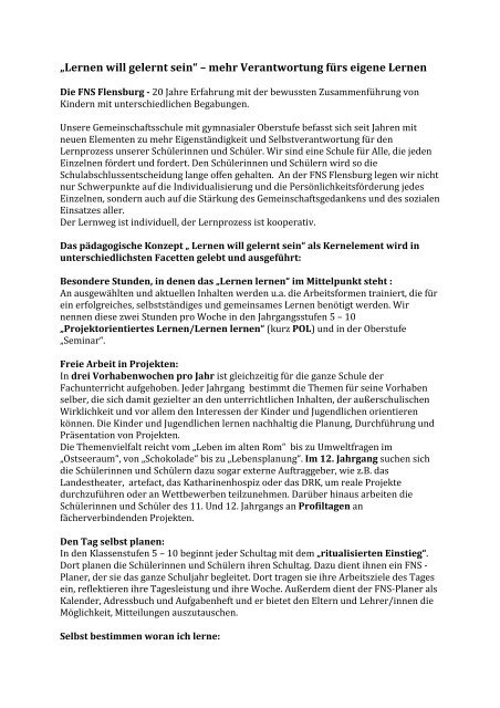 Lernen will gelernt sein