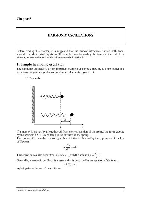 1. Simple harmonic oscillator