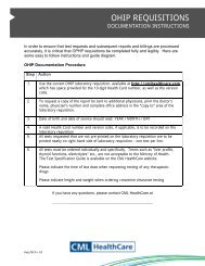 MRI/CT Requisition - CML HealthCare