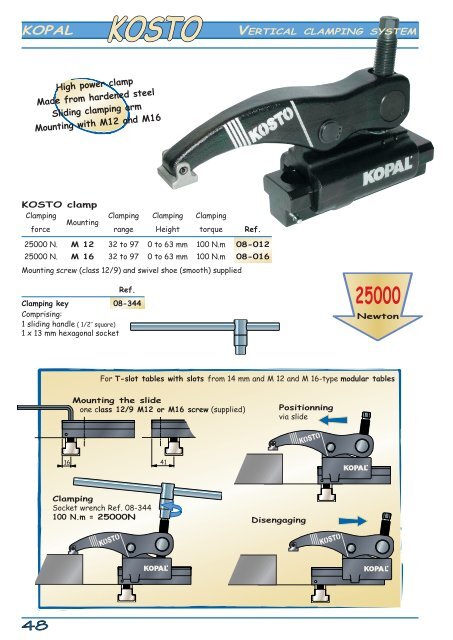 Vertical clamp Kosto 25000 N - kopal