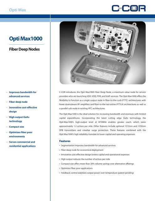 Opti Max1000 Fiber Deep Nodes - Technetix.pl