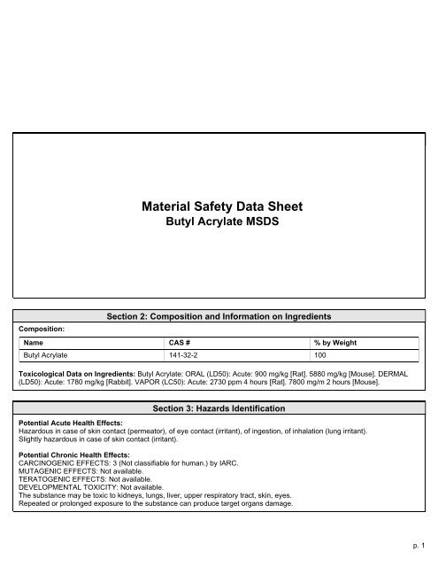 Butyl Acrylate Monomer (BAM)(msds).pdf - Jpdyechem.com
