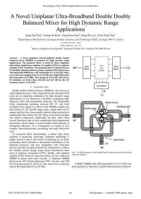 A Novel Uniplanar Ultra-Broadband Double Doubly Balanced Mixer ...