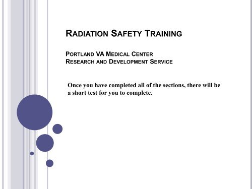 Radiation Safety Training (Portland VA Medical Center)