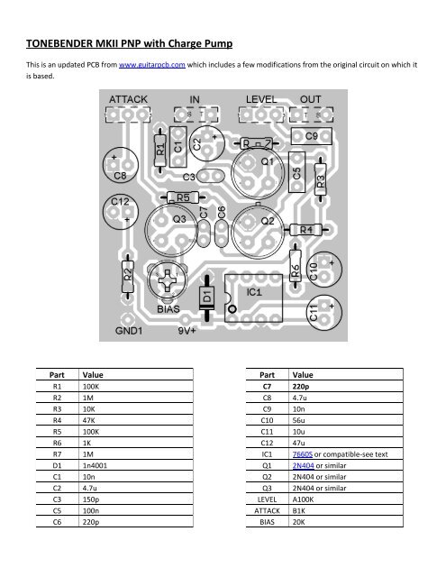 TONEBENDER MKII PNP with Charge Pump - GuitarPCB.com