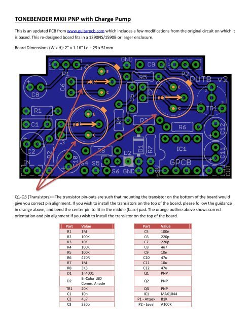 TONEBENDER MKII PNP with Charge Pump - GuitarPCB.com