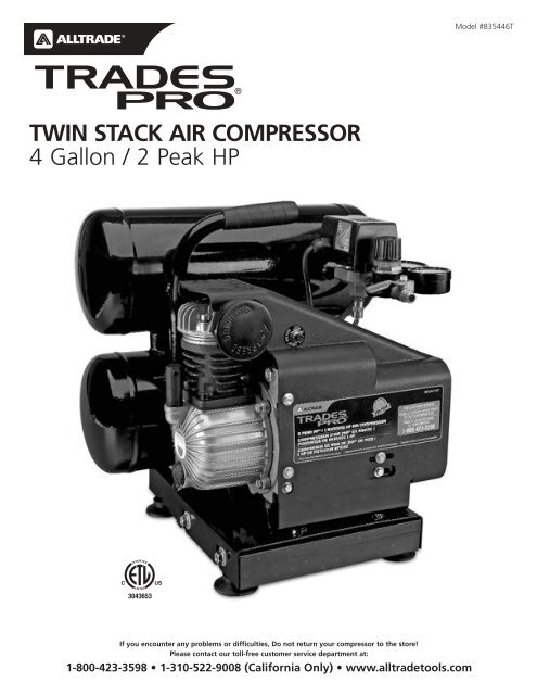 Tradespro 4 Gal Air Compressor - Alltrade Tools