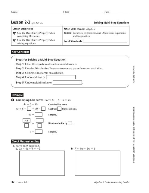 2-3 Daily Notes Worksheet