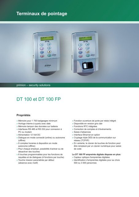 Terminaux de pointage