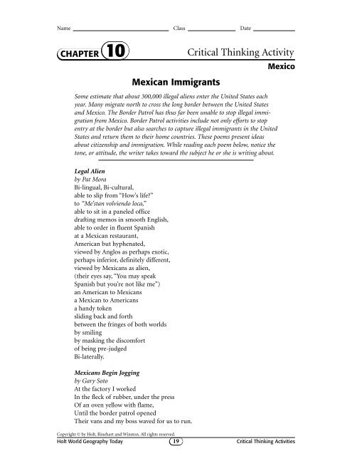 Critical Thinking Activity - legacyjr.net