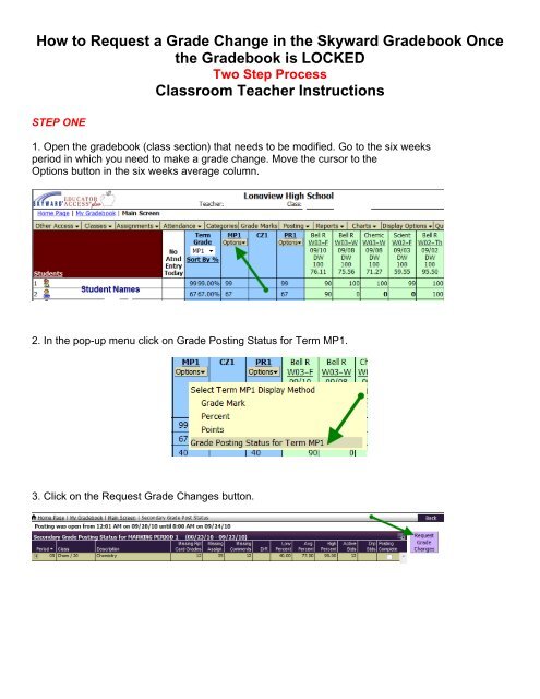How to Request a Grade Change in the Skyward Gradebook Once ...