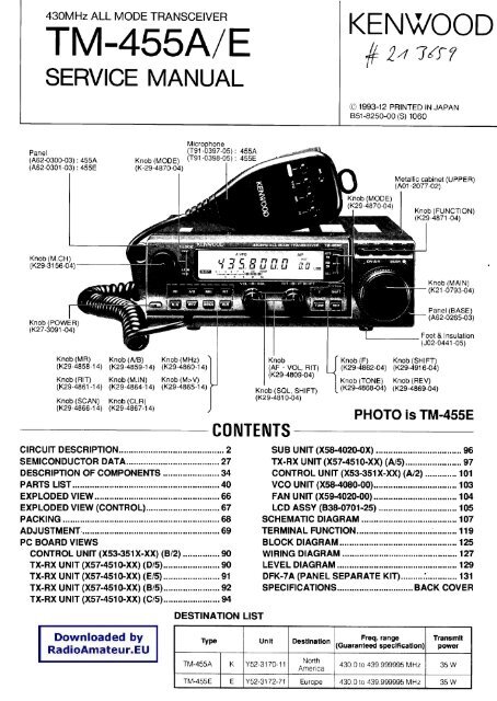 Kenwood TM-455 service manual