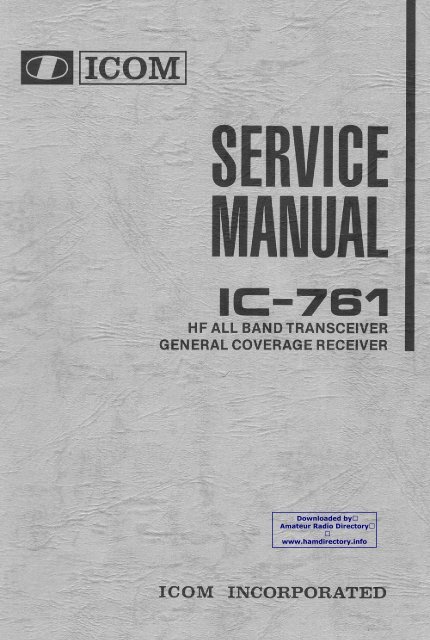 ICOM - IC-761 Service manual