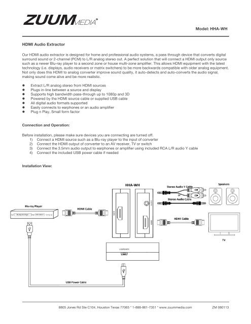 HHA-WH Instructions - Zuum Media