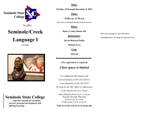 Seminole/Creek Language I - Seminole State College