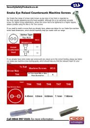 Snake Eye Screw Technical Guide