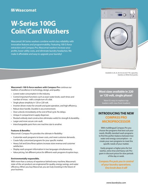 W-Series 100G Coin/Card Washers - Laundrylux