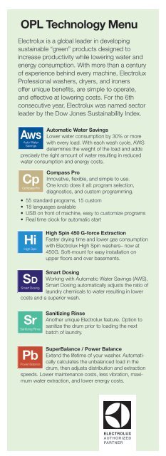 Tech Menu - Laundrylux