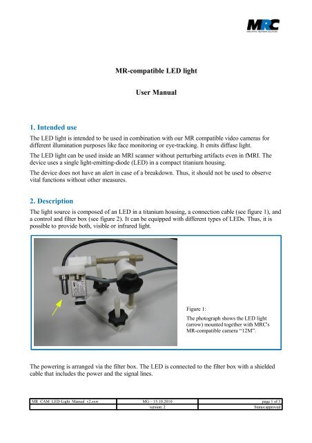 Manual LED light source - MRC Systems