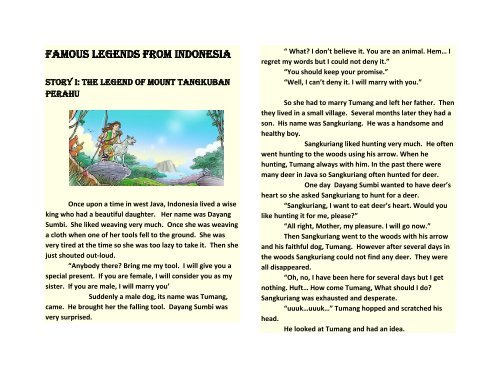 Famous legends from Indonesia