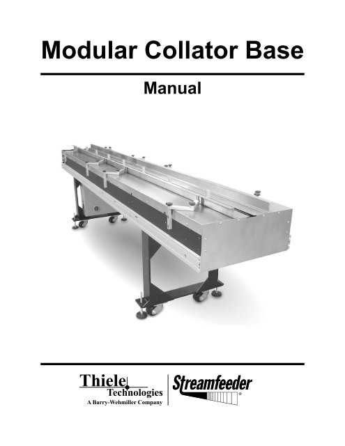 Modular Collator Base Manual - Streamfeeder