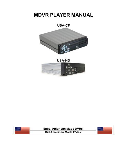 MDVR PLAYER MANUAL