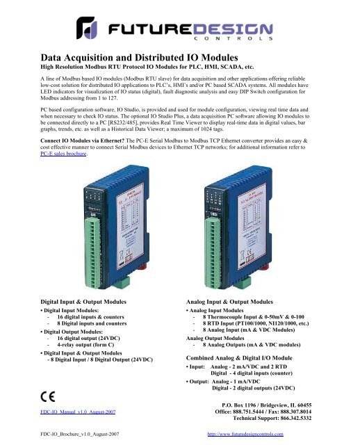 Data Acquisition And Distributed Io Modules Future Design Controls