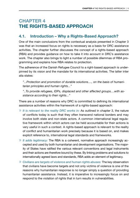 Chapter 4 the rights-Based approaCh - Danish Refugee Council
