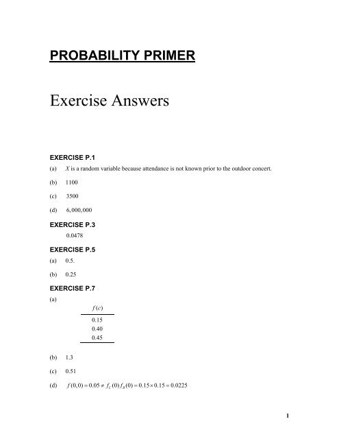 Probability Primer - Principles of Econometrics