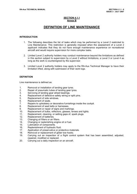 DEFINITION OF LINE MAINTENANCE - Fly Safe!