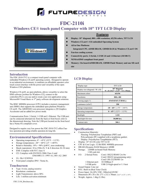 FDC-2110i Brochure - Future Design Controls