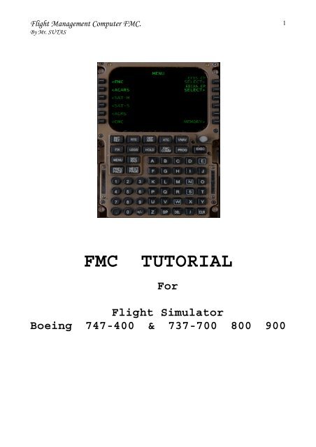 Flight Management Computer FMC. - Thai Flight Simulator