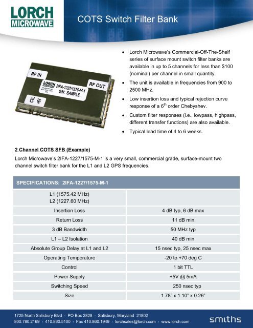 COTS-Switch-Filter-B.. - Lorch Microwave