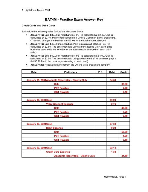 BAT4M - Practice Exam Answer Key - New Learner