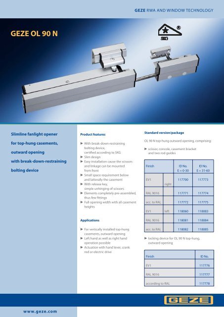 Geze Ventus OL 90N - Lyctum