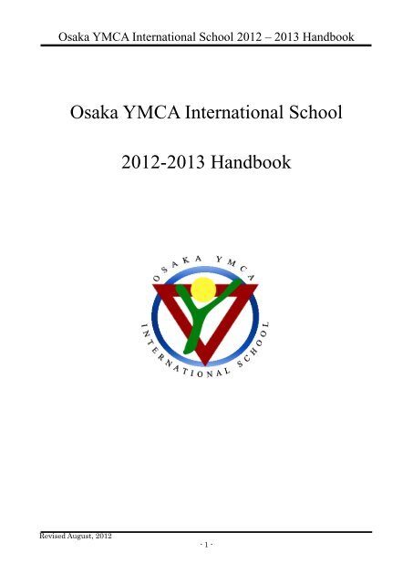 Student Handbook - Osaka YMCA International School