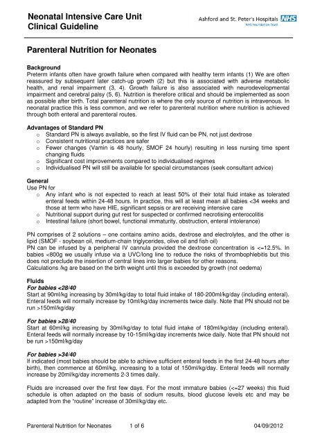Total Parenteral Nutrition Baby