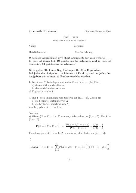 Stochastic Processes Final Exam