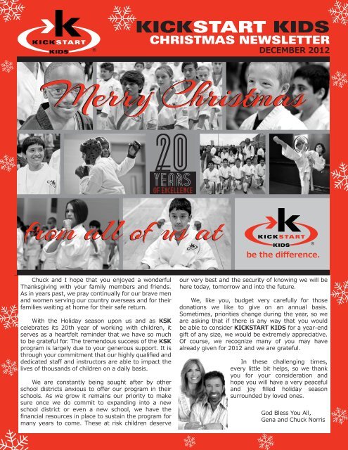 from all of us at - KickStart Kids