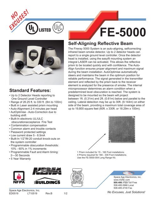 FFE 5000 Data Page - Space Age Electronics, Inc.