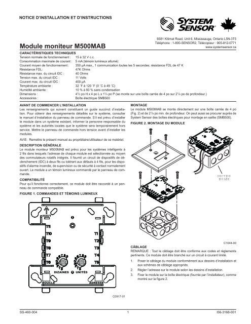 Instructions d'installation - System Sensor Canada