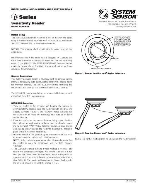Manual - System Sensor Canada