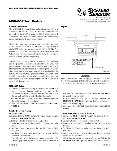 MOD400R Test Module - System Sensor Canada