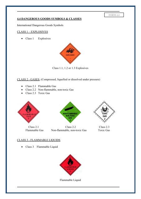 Dangerous Goods Symbols CLASS - Jacksons Security