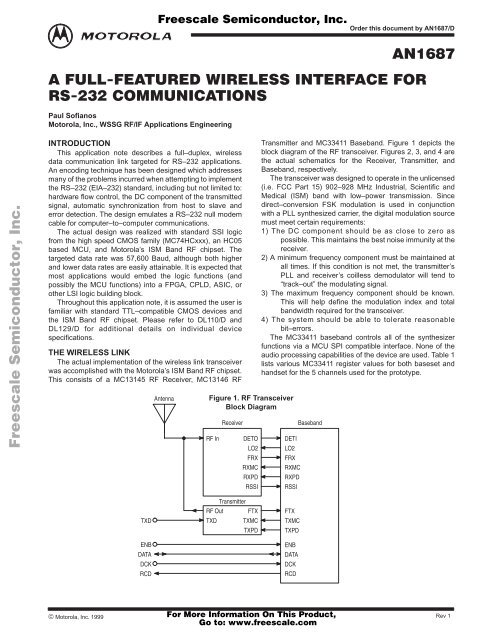 A Full-Featured Wireless Interface for RS-232 Communications