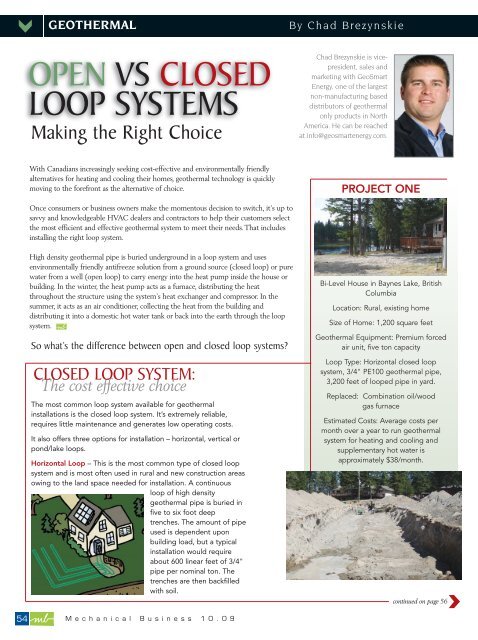 Open vs Closed Loop Systems - Mechanical ... - GeoSmart Energy