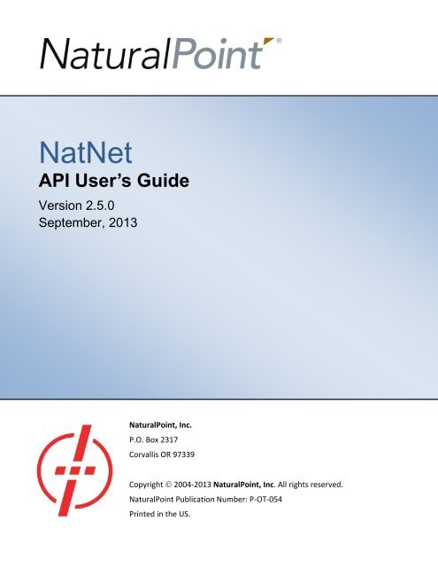 NatNet User's Guide - NaturalPoint