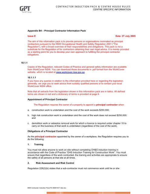 CONTRACTOR INDUCTION PACK