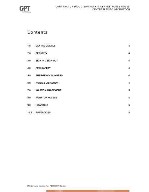 CONTRACTOR INDUCTION PACK